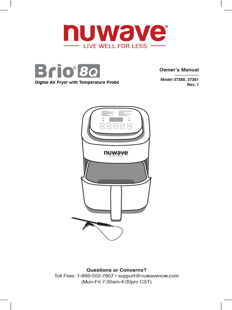 Nuwave Brio Airfryer Manual | PDF | Qr Code | Turkey Meat