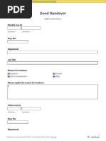 Hand Over Notes Sample | PDF | Email | Government