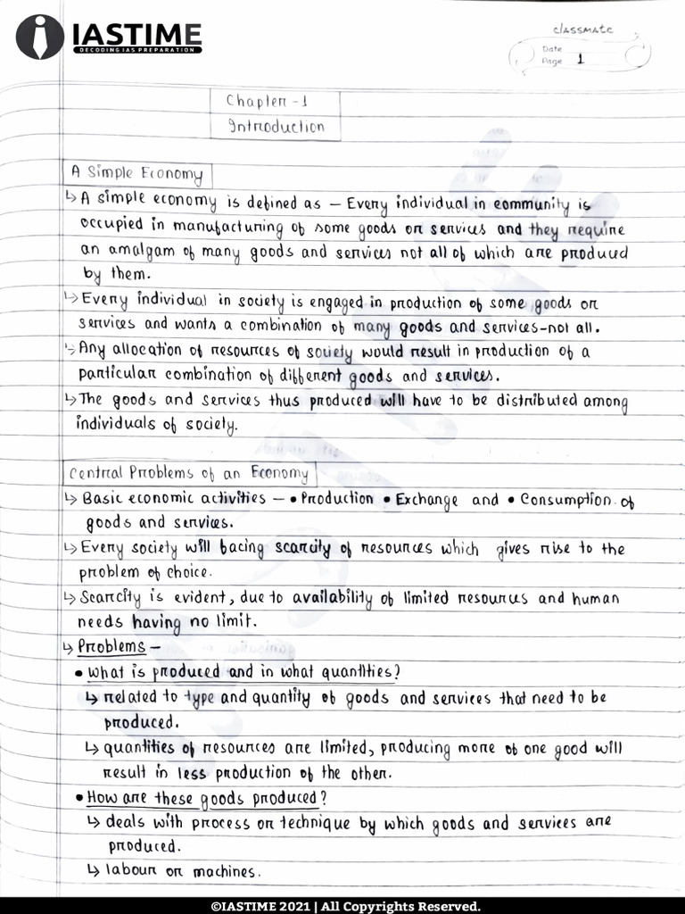 NCERT Economy Class 12B Summary Notes by ©IASTIME | PDF | Economic ...