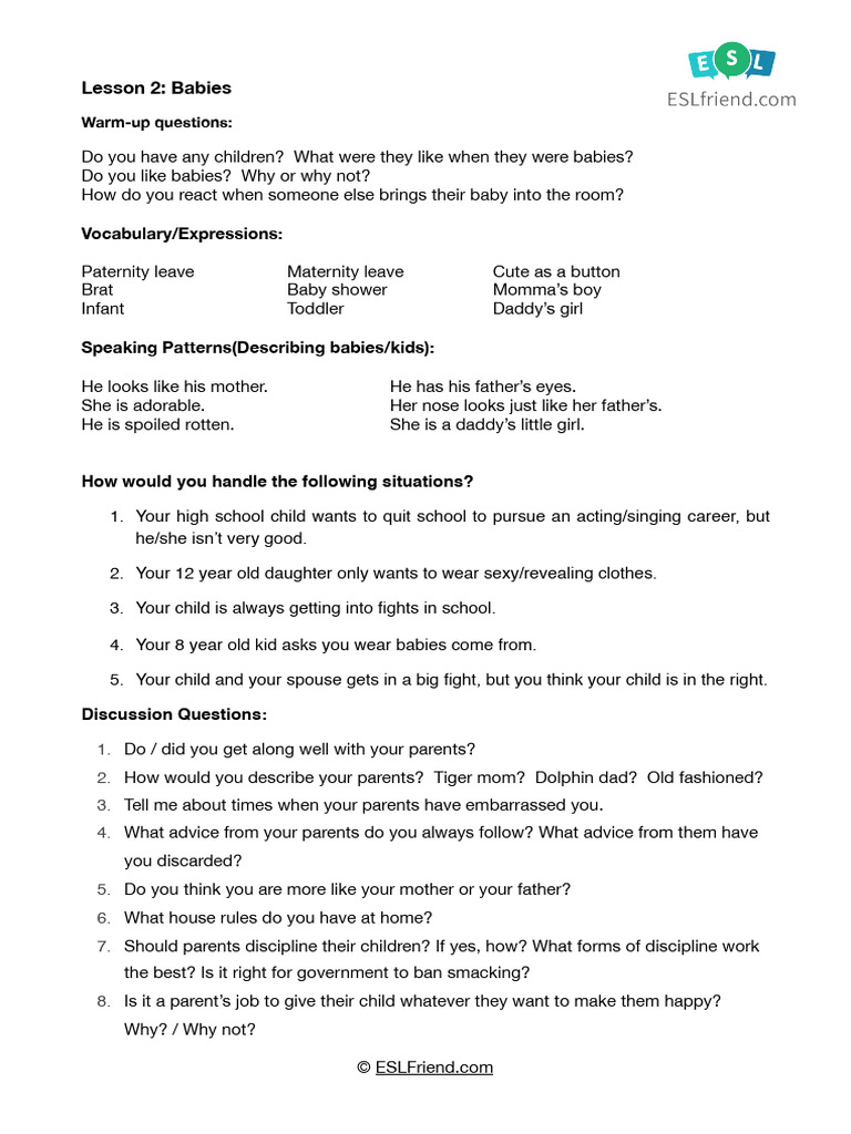 Int02 Lesson02 Baby | PDF