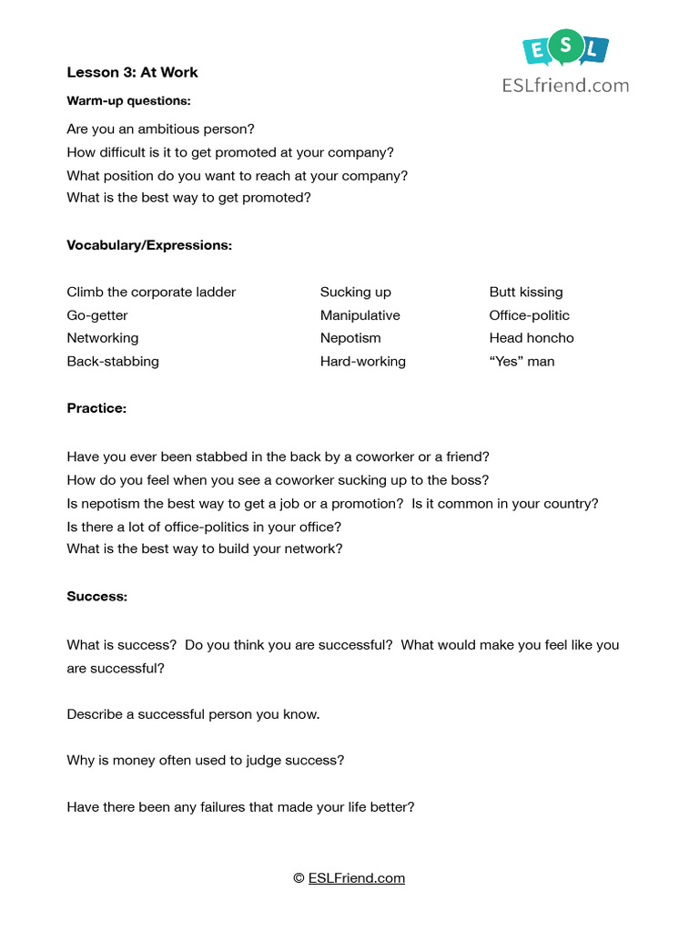 Int02 Lesson03 AtWork | PDF