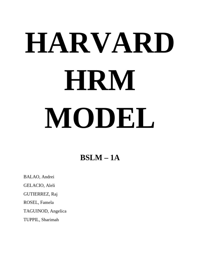 Harvard Hrm Model | PDF | Human Resource Management | Leadership