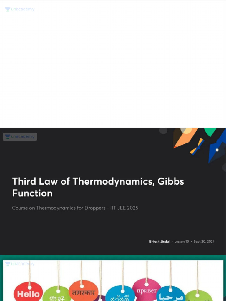 Third Law of Thermodynamics Gibbs Function With Anno | PDF