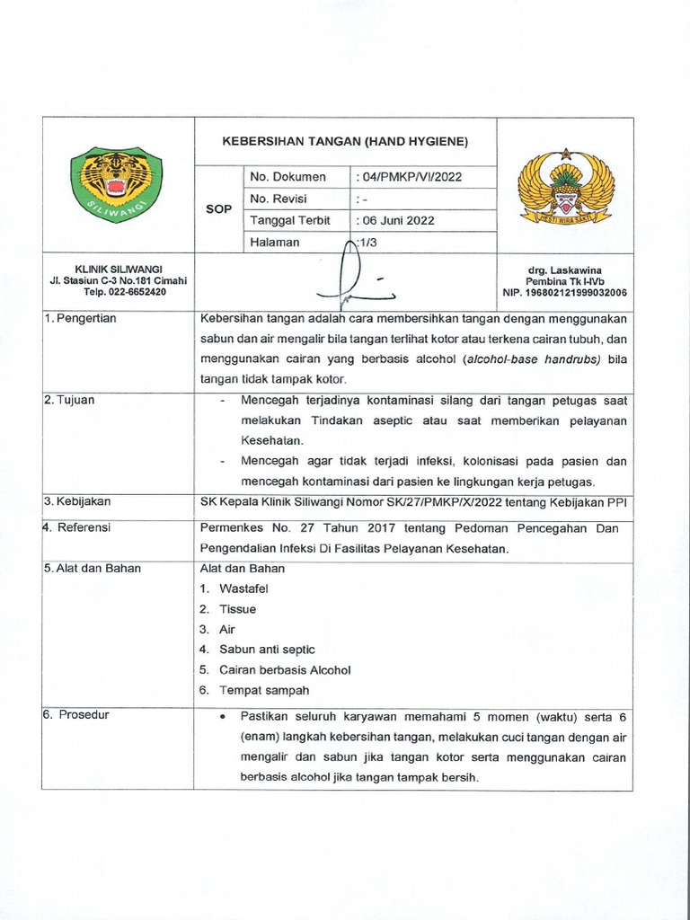 1 Sop Hand Hygiene | PDF