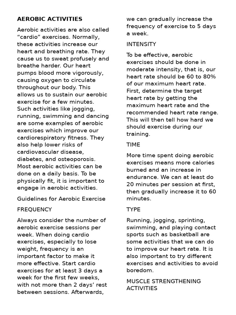 PHYSICAL EDUCATION Q1 | PDF | Aerobic Exercise | Skeletal Muscle