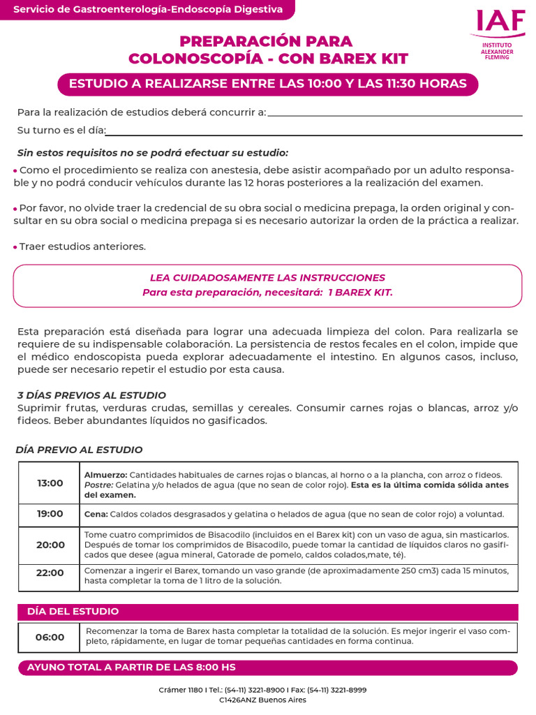 Barex Kit 10 Hs C | PDF | Cáncer colonrectal | Colonoscopia