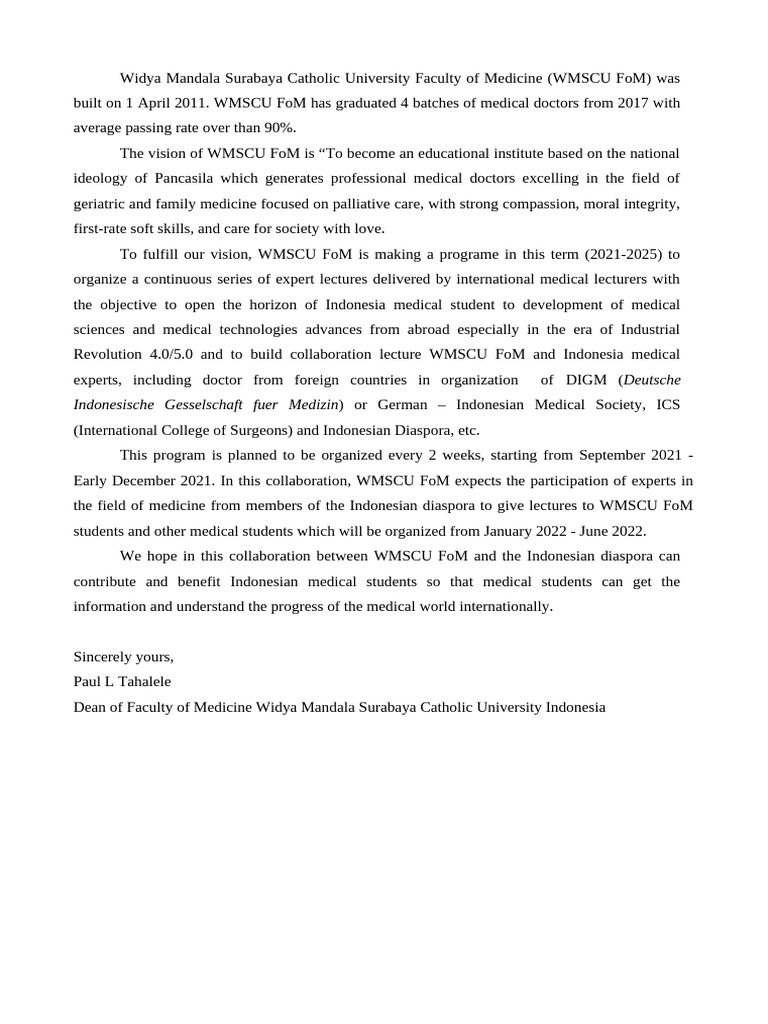 WMSCU FoM: Advancing Medical Education | PDF