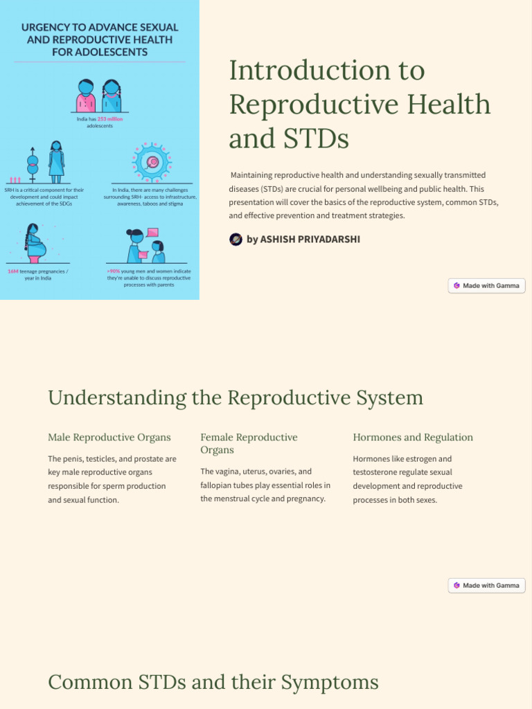 Introduction To Reproductive Health and STDs | PDF | Sexually Transmitted Infection | Safe Sex