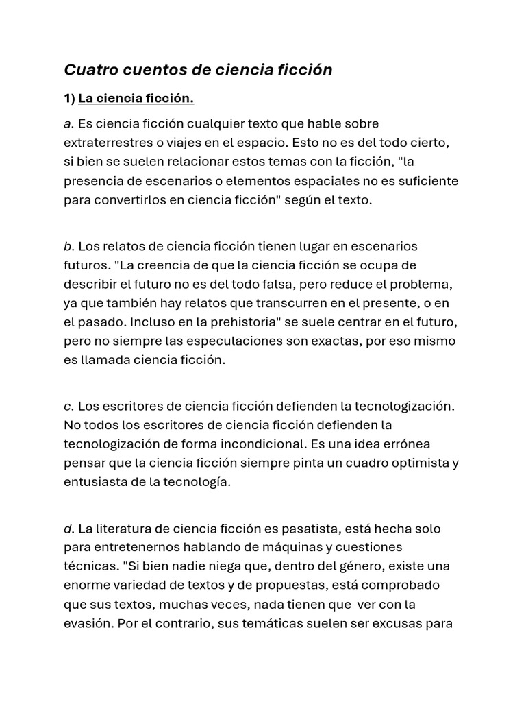 Cuatro Cuentos de Ciencia Ficción | PDF | Ciencia ficción | Las emociones