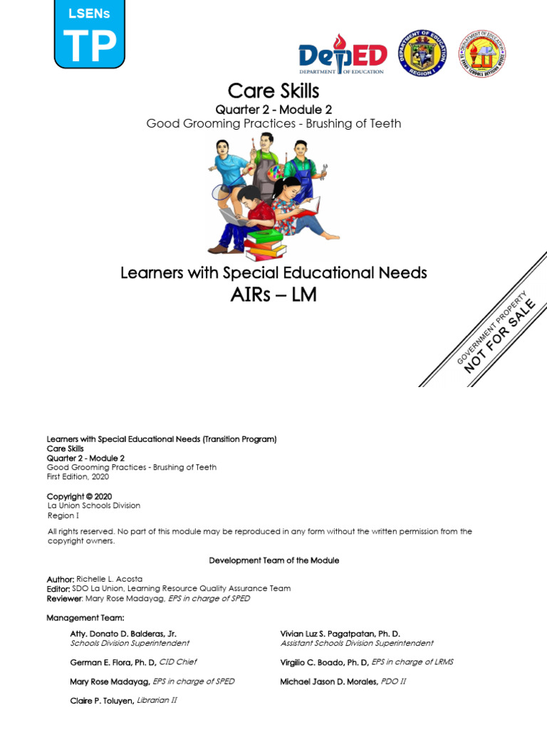 Transition - Q2 - Care Skills - Module 2 | PDF | Cognition | Behavior Modification