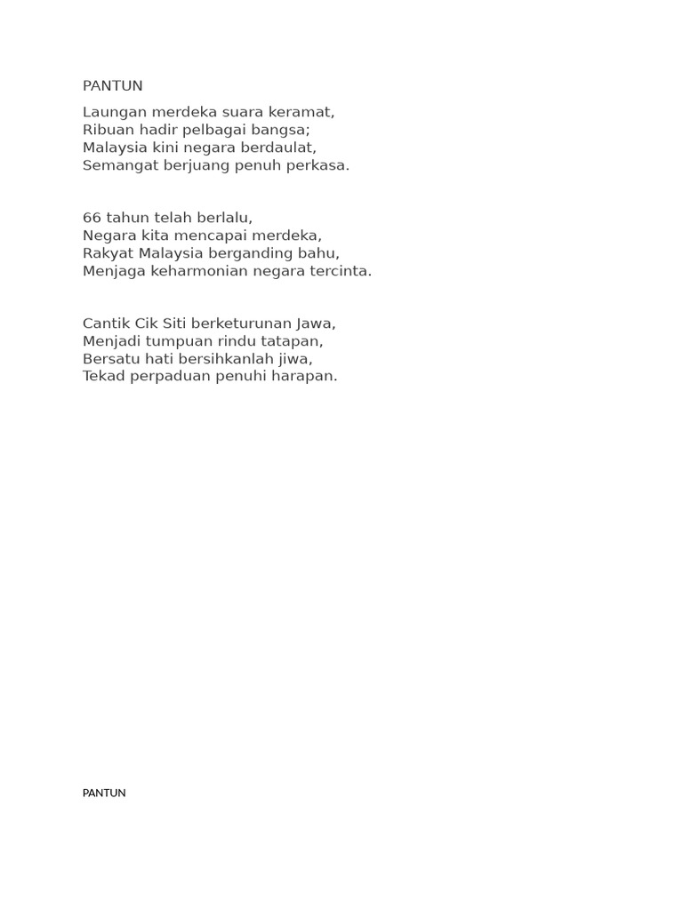 Pantun Merdeka | PDF