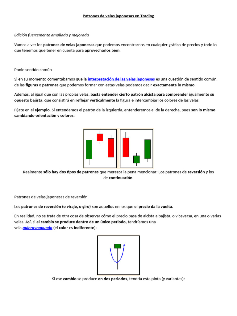 Guía de Patrones de Velas Japonesas | PDF