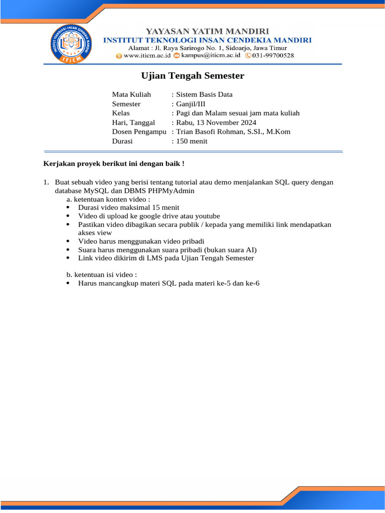 Uts Sistem Basis Data 24 | PDF