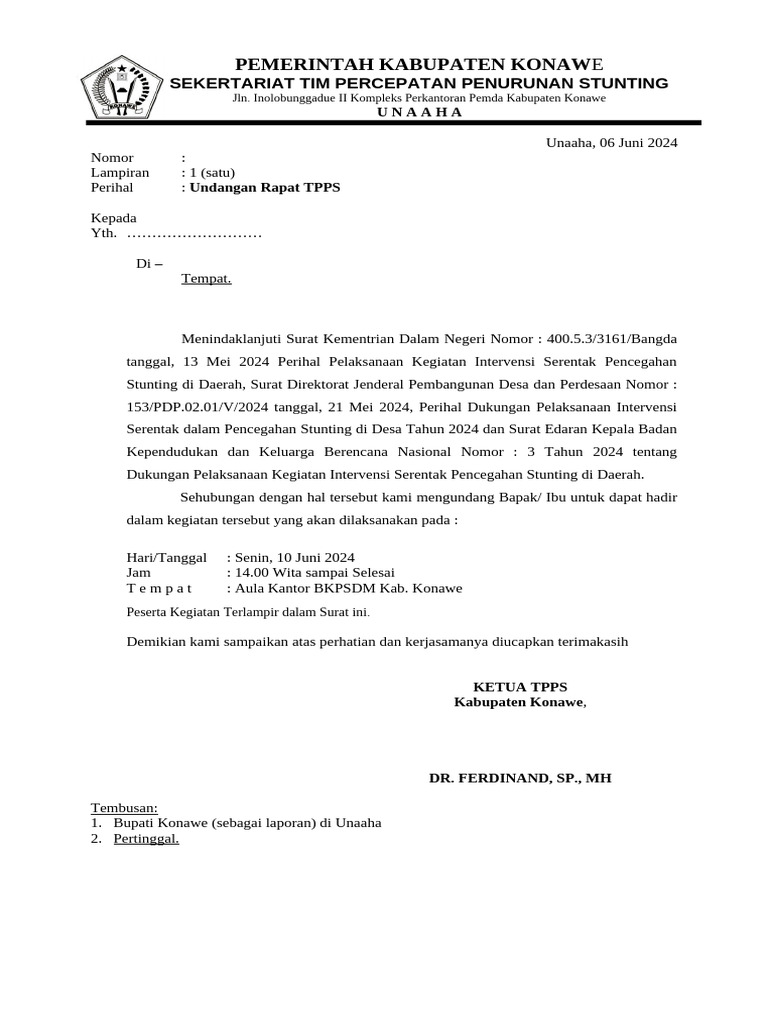 Surat Rapat TTPS 2024 | PDF