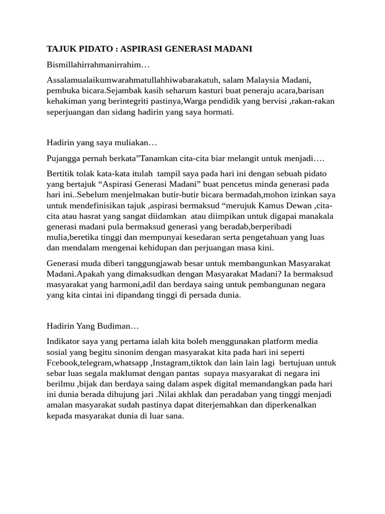 Teks Pidato | PDF