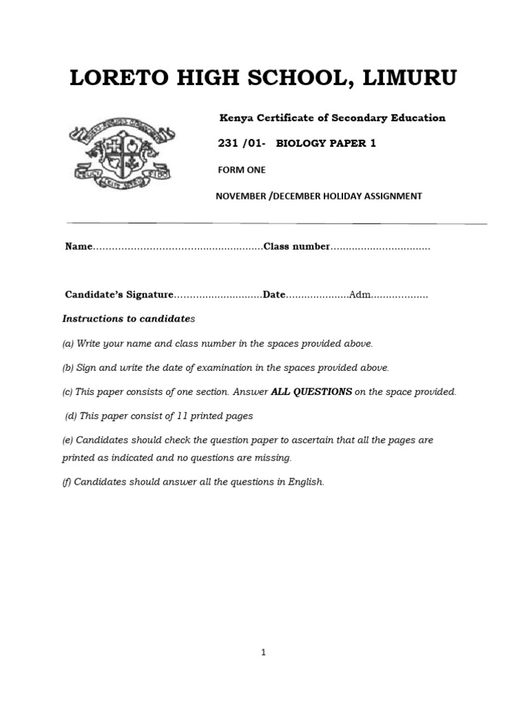 F1 Biology Nov-Dec 2024 H | PDF