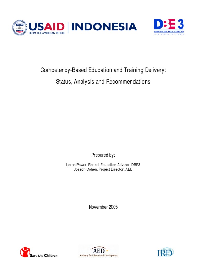 Competency-Based Education and Training Delivery: Status, Analysis and Recommendations | PDF ...