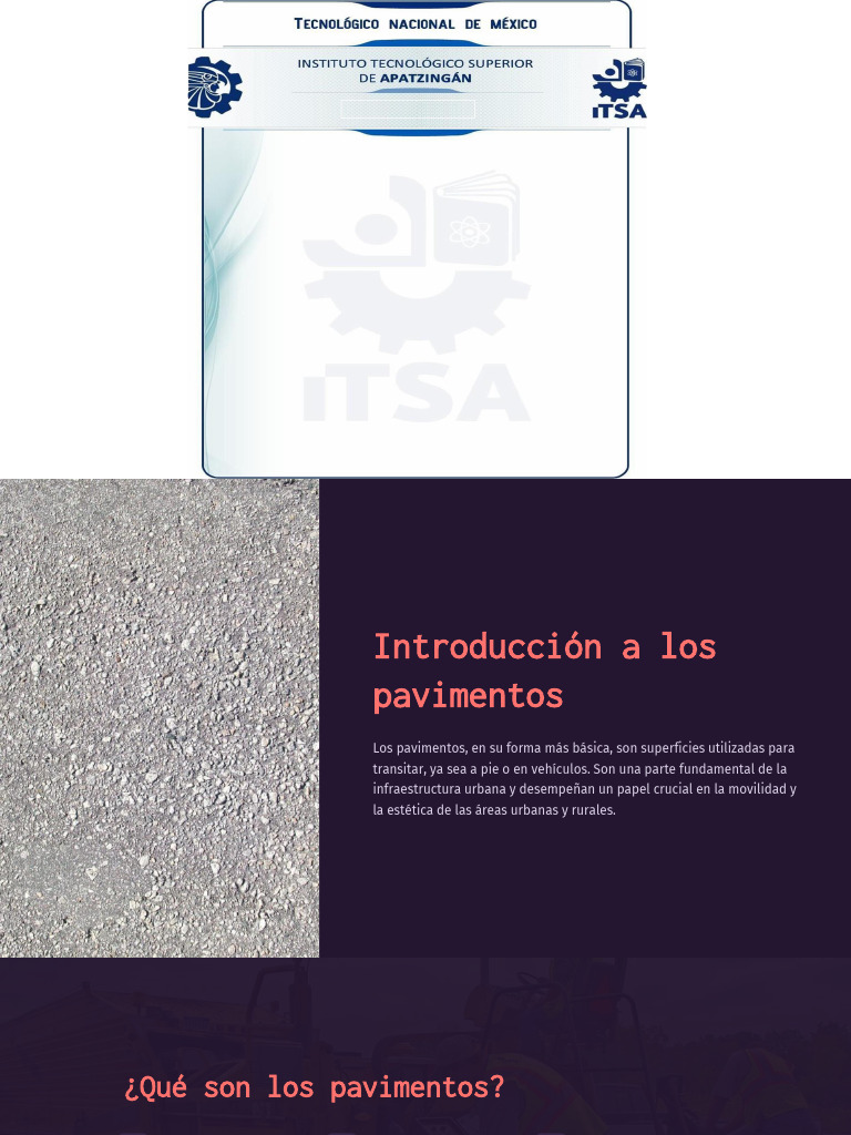 Ev-U1-Tipos de Pavimentos-Eq2 | PDF | La carretera | Tráfico