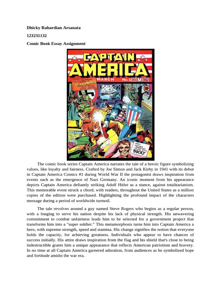 The Comic Book Series Captain America Narrates The Tale of A Heroic ...