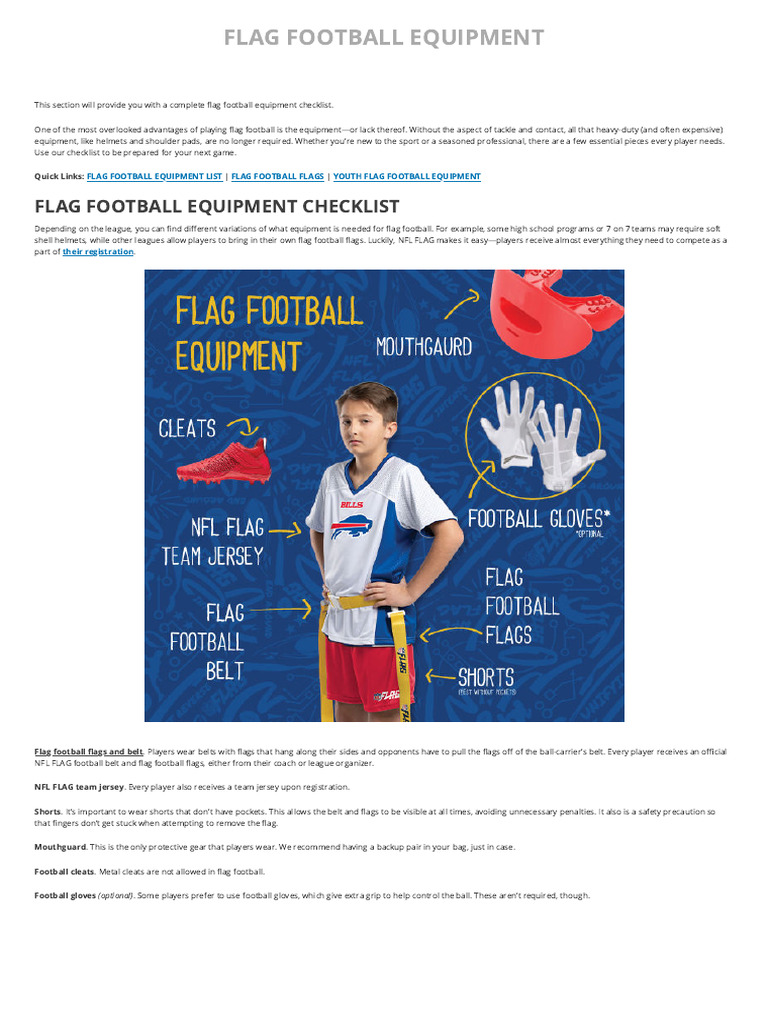 Flag Football Equipment - NFL FLAG | PDF | American Football ...