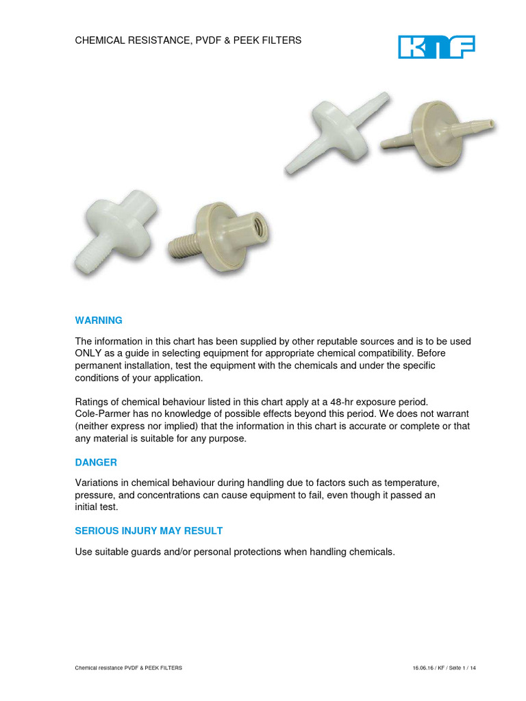 Chem_Resist__Pvdf_Peek | PDF | Potassium | Chemistry