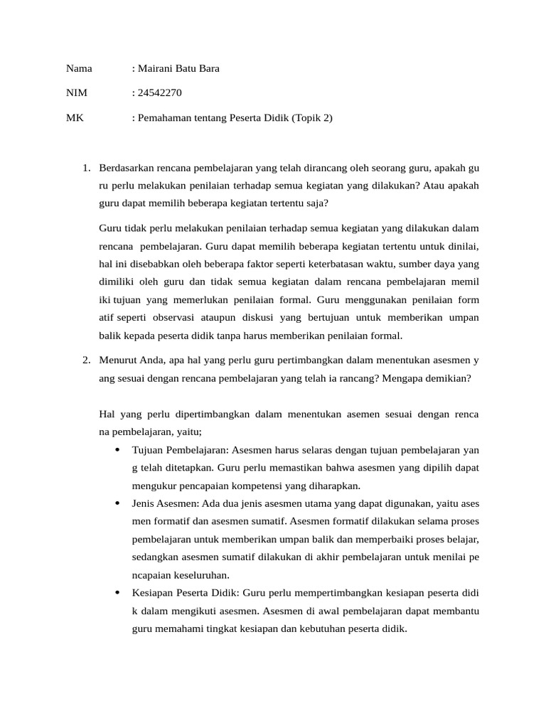 Tugas Koneksi Antar Materi PPD Topik2 | PDF