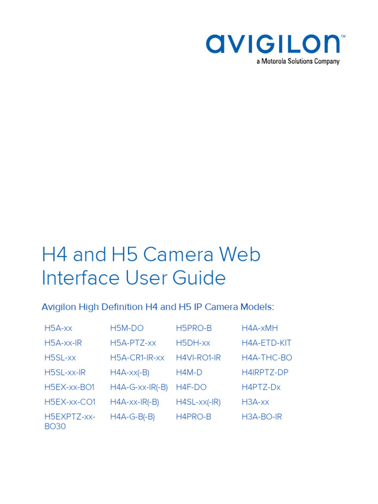 Avigilon h4 and h5 Web Interface User Guide en v20 | PDF | Ip Address | I Pv6