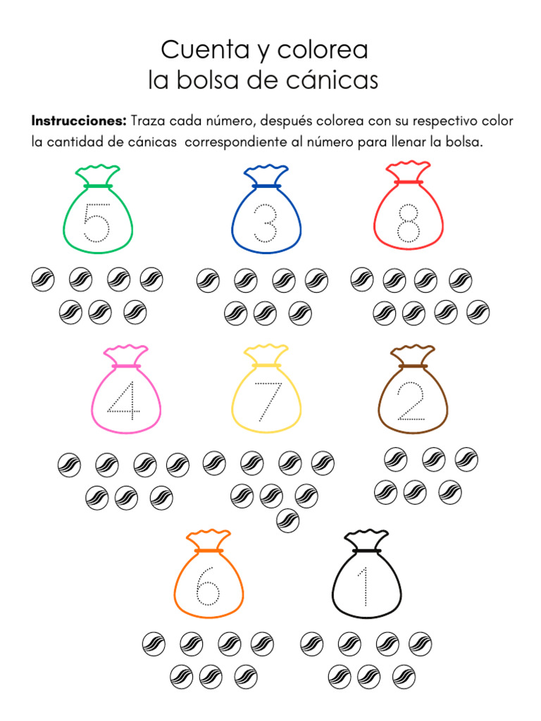Colorful Illustrative Count and Match Mathematics Worksheet | PDF