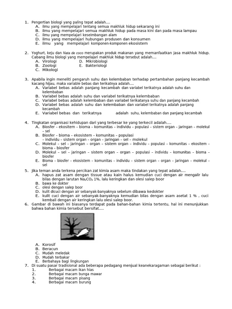 SOAL BIOLOGI KELAS 10 | PDF