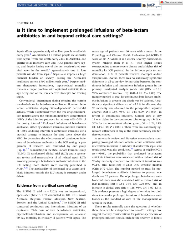 Internal Medicine Journal - 2024 - Abdul Aziz - Is It Time To Implement ...