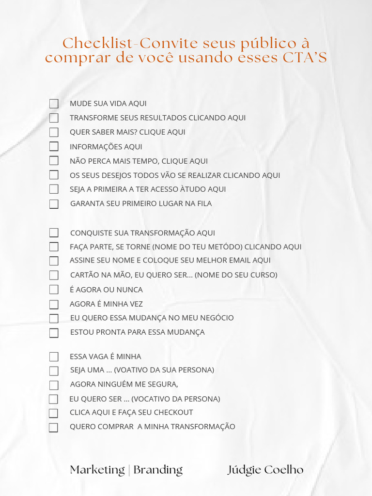 Checklist Call To Action | PDF