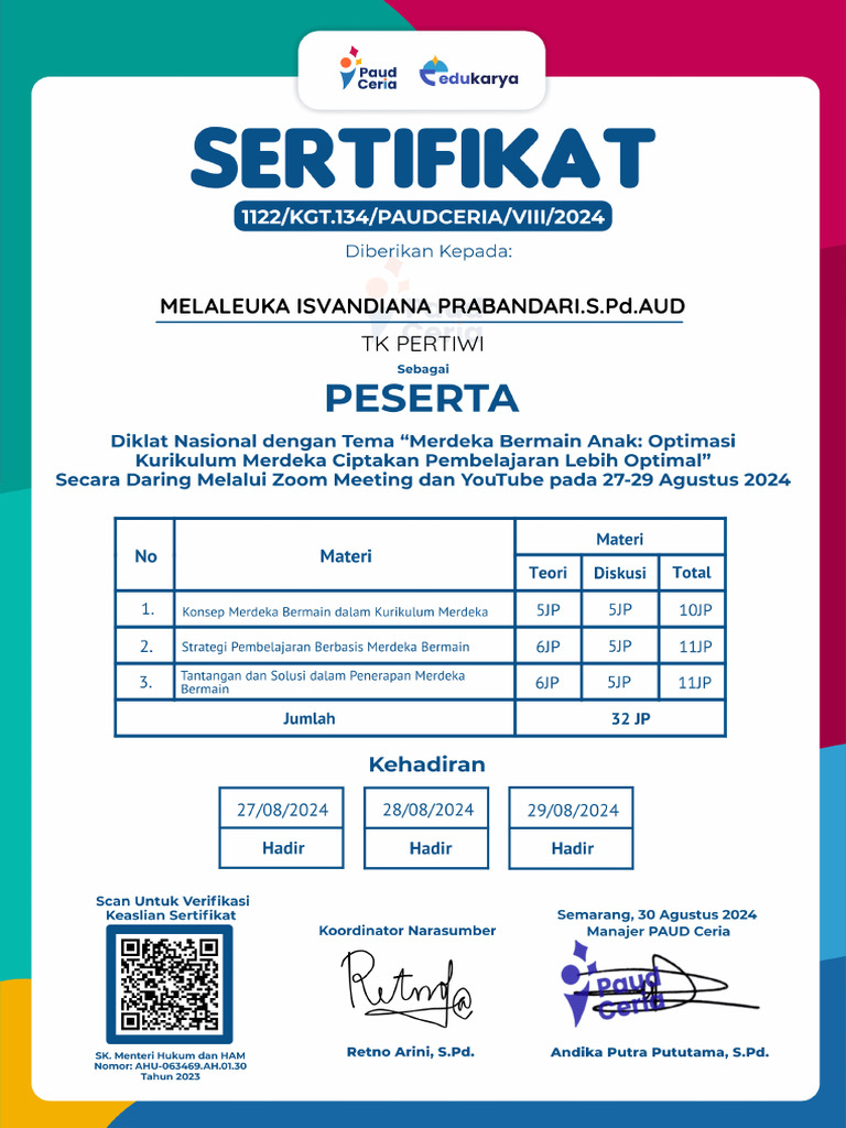 MODUL PAUD CERIA | PDF