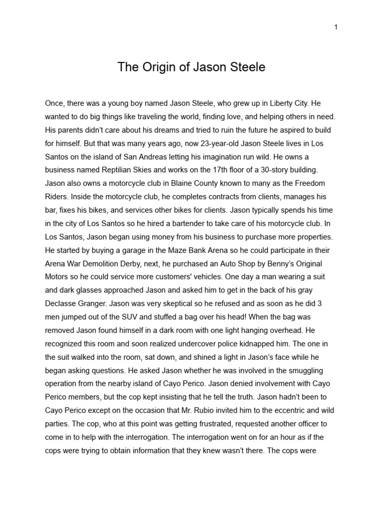 The Origin of Jason Steele | PDF