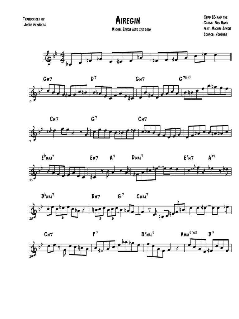 Airegin (Bb-instruments) | PDF