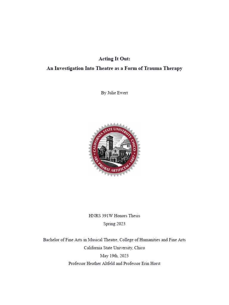 Honors Thesis Ewert Julie 2023 | PDF | Psychological Trauma | Psychotherapy