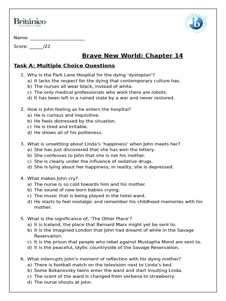 BraveNewWorldChapter14 | PDF | Psychology