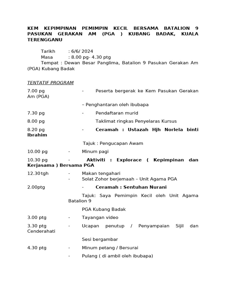Tentatif Program | PDF
