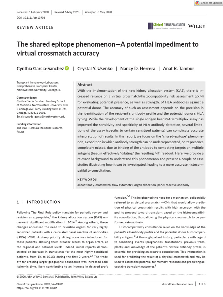 The Shared Epitope Phenomenon-A Potential Impediment To Virtual ...