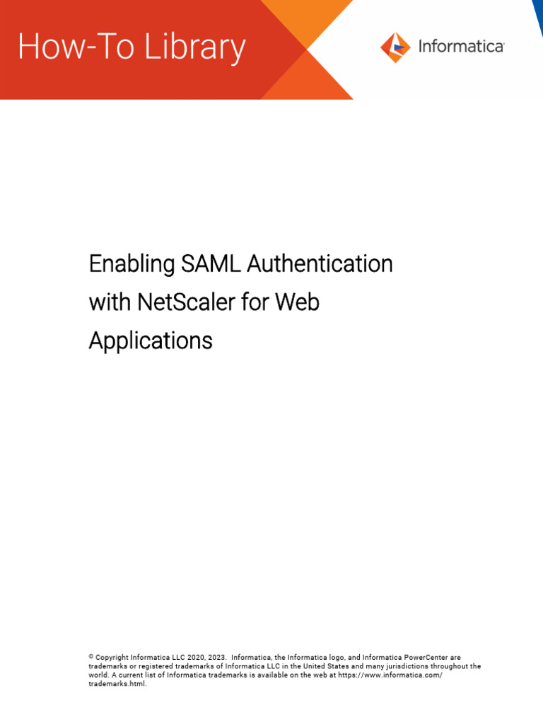 1459_Enabling(SAML)AuthenticationWithNetScalerForWebApplications_en_H2L | PDF | Active Directory ...