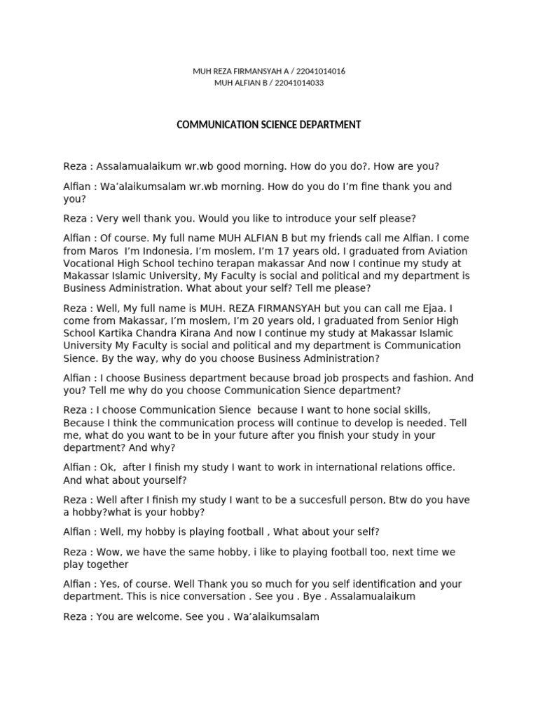 Student Introductions In Communication Science Pdf