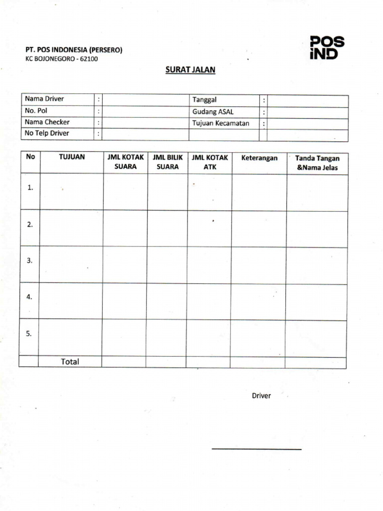 Surat Jalan Pos | PDF