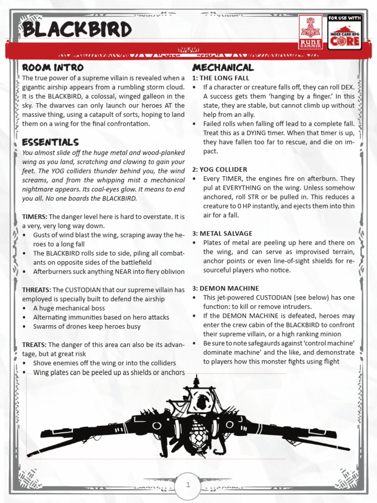 Runehammer - Room Design - Blackbird | PDF