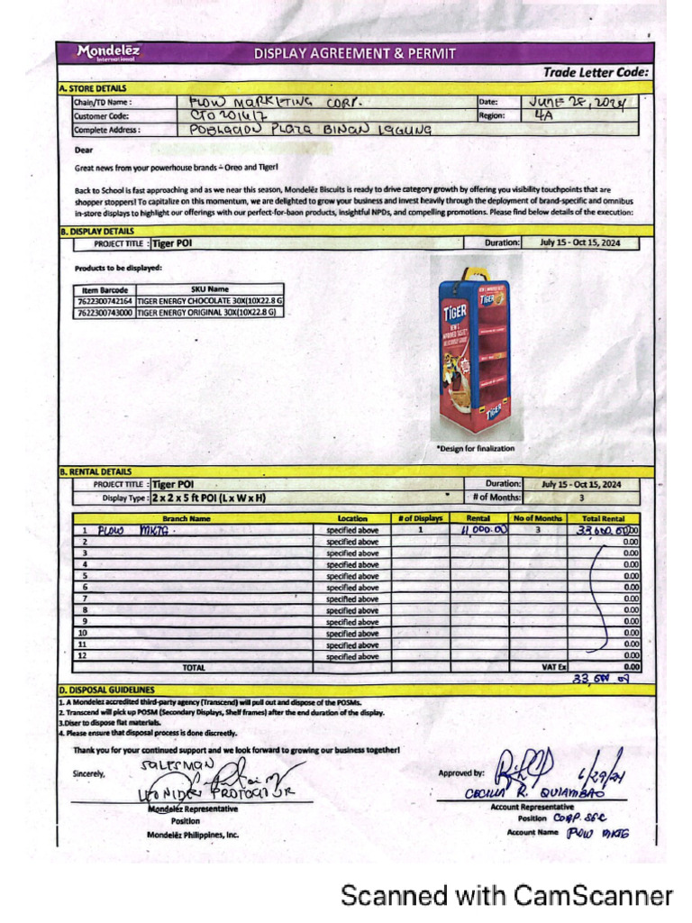 Tiger PoI Display Agreement | PDF
