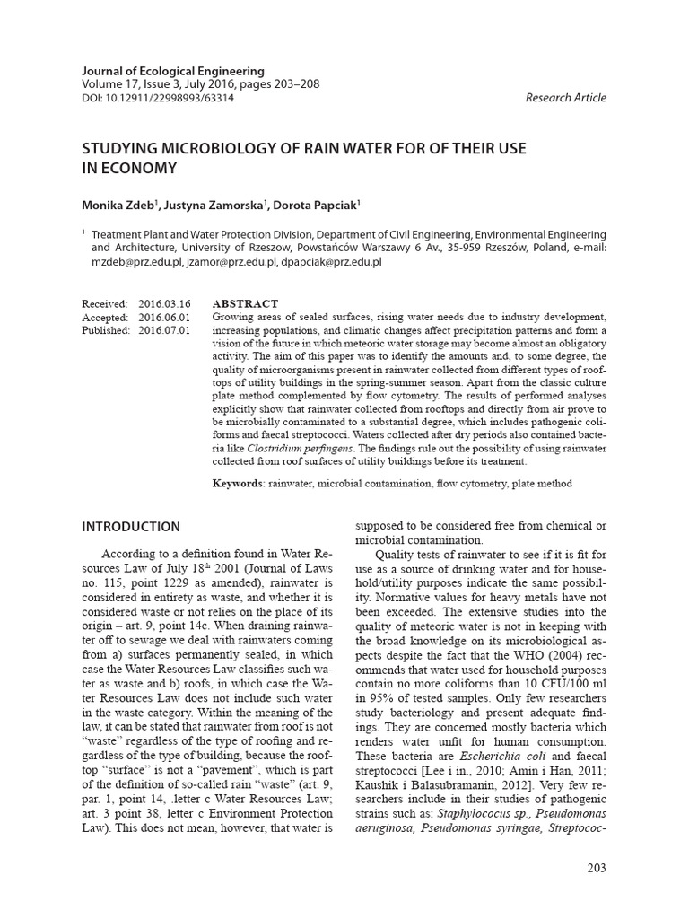 Studying Microbiology of Rain Water | PDF | Colony Forming Unit | Bacteria