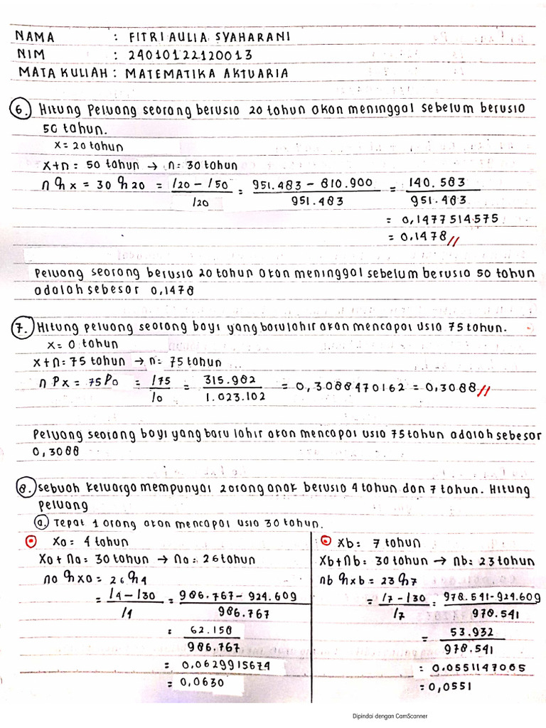 Fitri Aulia Syaharani - 24010122120013 - Latihan 6-10 | PDF