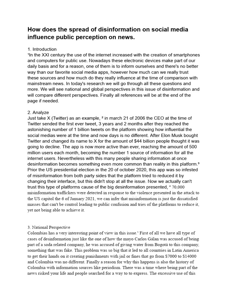 How Does the Spread of Disinformation on Social Media Influence in ...