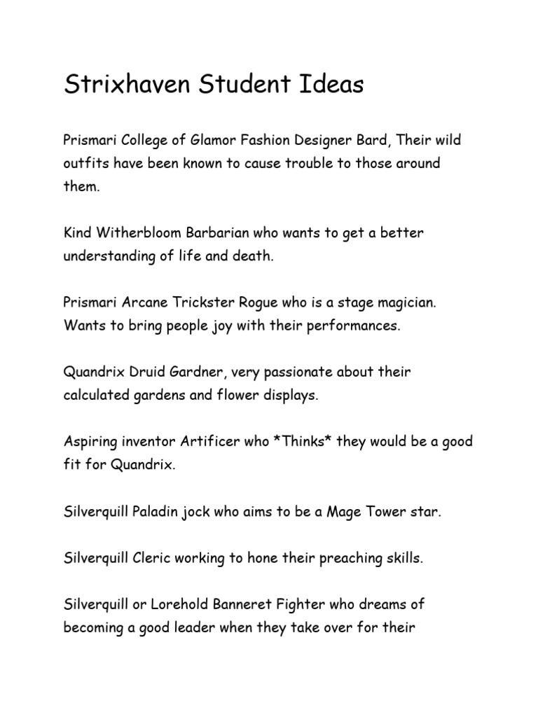 3248911-Strixhaven Student Ideas | PDF | Magician (Fantasy)