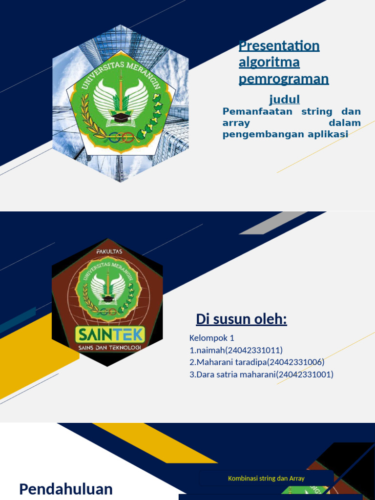 Pemanfaatan String dan Array dalam Aplikasi | PDF