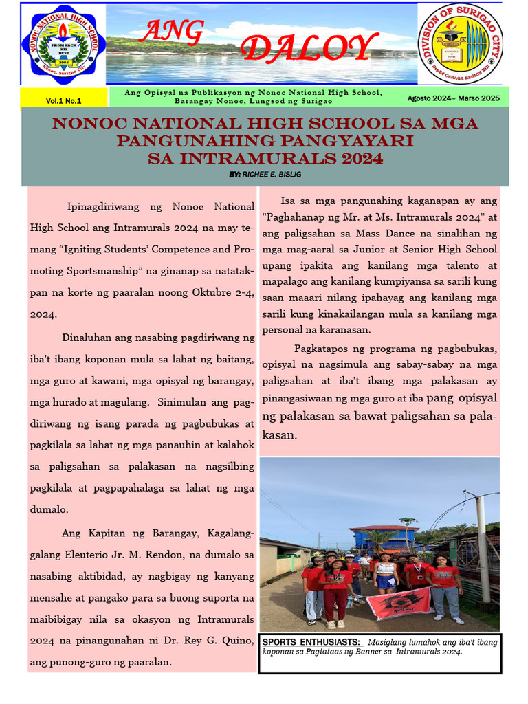 Nonoc Nhs Ang Daloy Filipino | PDF