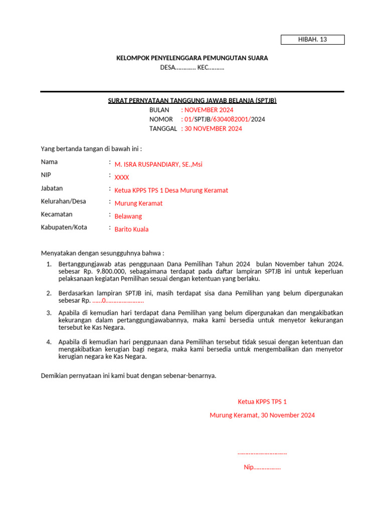 4. Format DN KPPS Pilkada Serentak 24. | PDF